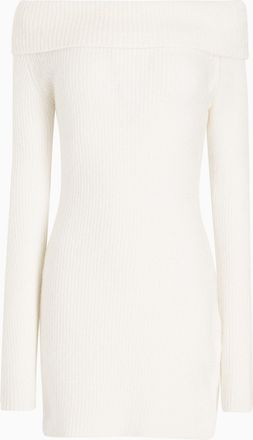 8 by YOOX WOOL BLEND COLD SHOULDER MINI DRESS