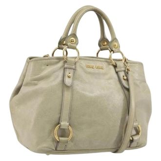 Miu Miu Sac &agrave; main Pre-owned - Femme - Pre-owned - Beige - Taille: ONE Size