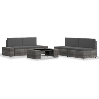 vidaXL Vidaxl - Salon de jardin 5 pcs R&eacute;sine tress&eacute;e Gris