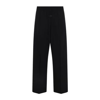 Fear of God Homme, Pantalons, Noir, Taille: L Cotton Wool Oxford Wide Leg Drawstring Pants