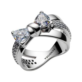 Pandora Femme, Accessoires, Gris, Taille: 48 MM Bague Pandora Scintillant Entrelac&eacute;