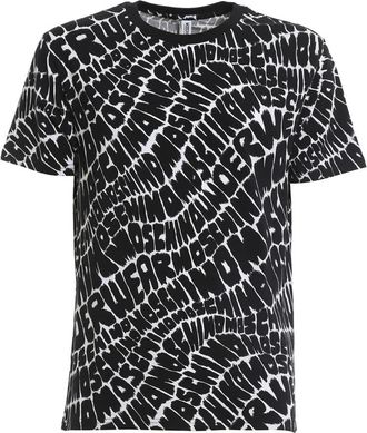 Moschino Homme, Tops, Multicolore, Taille: L Logo Pattern Allover Iconica T-Shirt