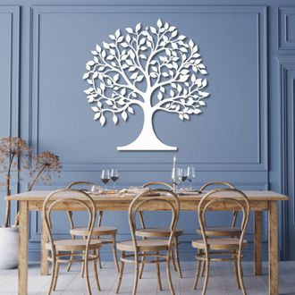 Generic Moderne minimalistische Wanddekoration aus Metall: Lebensbaum, Wanddeko Lebensbaum, B&auml;ume f&uuml;r Wohnzimmer, Schlafzimmer, B&uuml;ro (Wei&szlig;, 80 x 77 cm, 31 x 3