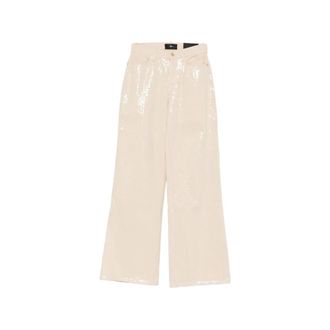 7 For All Mankind Femme, Pantalons, Beige, Taille: W25 Lotta Wide-Leg Jeans
