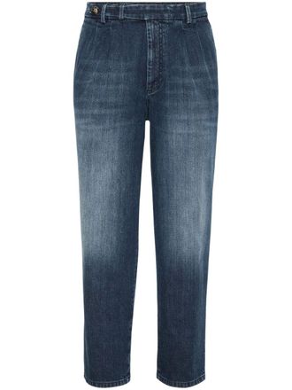 Brunello Cucinelli jean &agrave; coupe droite - Bleu