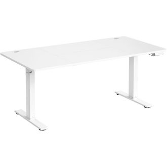 Vasagle Bureau Assis-debout, R&eacute;glable en hauteur, 160 x 80 cm, avec Port USB-C, Fonction M&eacute;moire 3 Hauteurs, Blanc