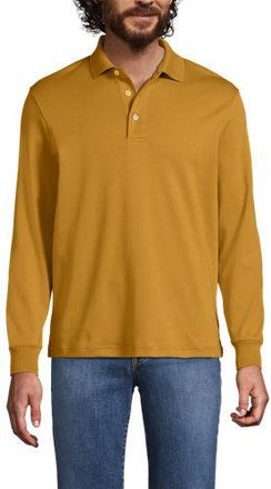 Lands End Supima Langarm-Polo, Classic Fit, Herren, Größe:52-54 regular, Gelb, Baumwolle, by Lands End