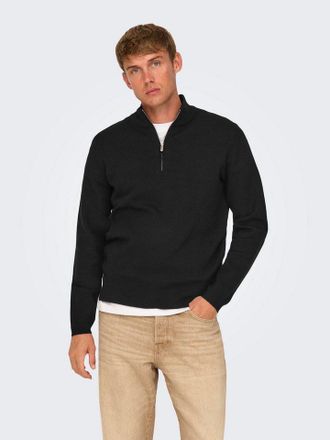 Only & Sons Troyer ONSCOOPER REG 12 HALF ZIP HIGH NECK KNIT