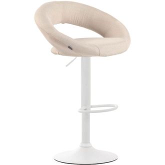 Clp Lot de 2 tabourets de bar Olinda tissu Cr&egrave;me Blanc