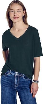 Street One A322901 T-Shirt Aspect tricot&eacute;, Vert Sapin, 42 Femmes