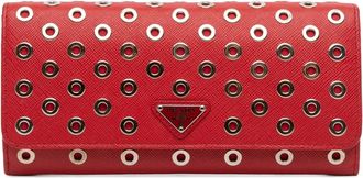 Prada Portemonnaie - Saffiano Grommet Wallet - Gr. unisize - in Rot - f&uuml;r Damen