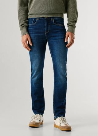 Pepe Jeans London Straight-Jeans PEPE JEANS CASH, Herren, Gr. 33, L&auml;nge 32, schwarz used, Denim/Jeans, Obermaterial: 98% Baumwolle, 2% Elasthan, straight fit lang, Jean