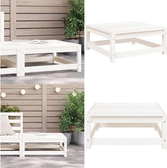 vidaXL Vidaxl - Gartenhocker Wei&szlig; 70x70x30 cm Massivholz Kiefer - Outdoor M&ouml;bel - Gartenstuhl - Gartenbank - Holz Gartenm&ouml;bel - Kiefernholz - Home & Living
