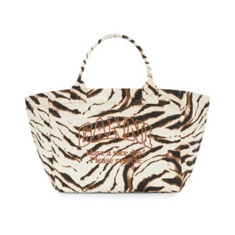 Ganni Femme, Sacs, Beige, Taille: ONE Size Petit cabas imprim&eacute; Easy Pony