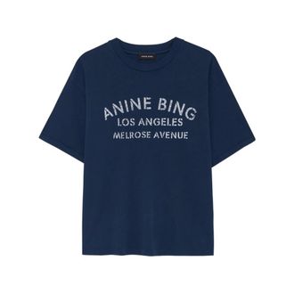 Anine Bing Das Cade T-Shirt - - Tops - Damen - Blau - XS