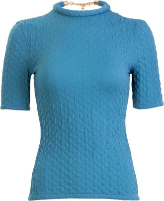Silvia Tcherassi Venecia T-Shirt mit Stehkragen - Blau