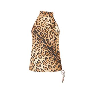 Roberto Cavalli Neckholder-Top mit Jaguar-Print - - Tops - Damen - Braun - S