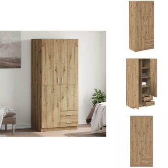 vidaXL Kleiderschrank Artisan-Eiche 80x52x180 cm Holzwerkstoff - Kleiderschrank - Kleiderschr&auml;nke - Schrank - Kleidung Organizer