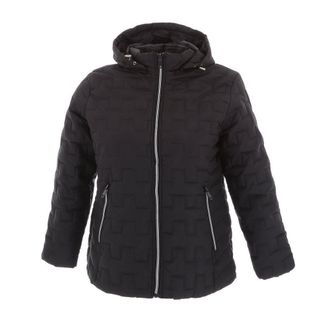 Ital-Design Steppjacke Damen Freizeit (87256656) Kapuze (abnehmbar) Leicht gef&uuml;ttert &Uuml;bergangsjack in Schwarz