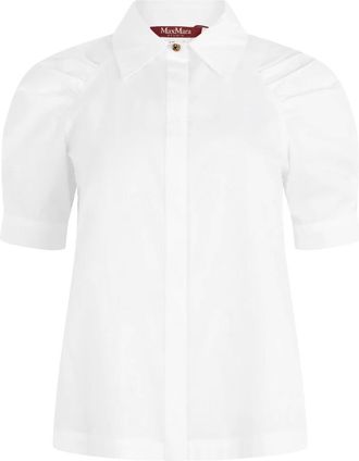 Max Mara Femme, Blouses et Chemises, Blanc, Taille: 36 FR Cotton Poplin Shirt