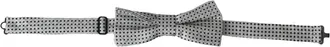 Dolce & Gabbana Gray Silk Polka Dot Adjustable Neck Men Papillon Bow Tie