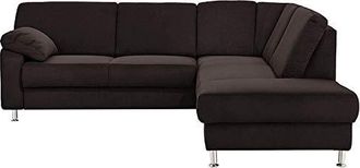 Cavadore Cavadore Ecksofa Belfast mit Ottomane rechts / Polsterecke mit Federkern / 243 x 88 x 218 / Mikrofaser Schwarz