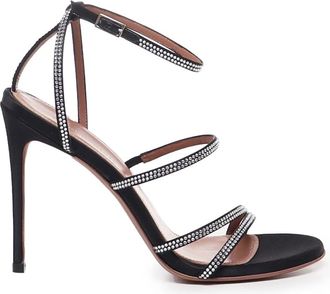 Giuliano Galiano Schwarze Satin Strass Mary Sandalen - - Shoes - Damen - Schwarzk - 40 EU