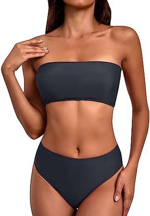 Generic Bikini pour femme sexy et &eacute;l&eacute;gant - Deux pi&egrave;ces - Triangle - Col en V - Push Up - Bikini de plage - Maillot de bain incurv&eacute; - Haut de bikini avec remb