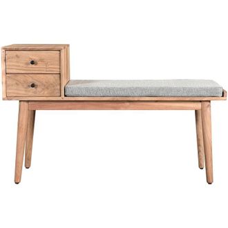 Miliboo Miliboo - Banc dentr&eacute;e avec rangements 2 tiroirs en bois clair massif L110 cm alty