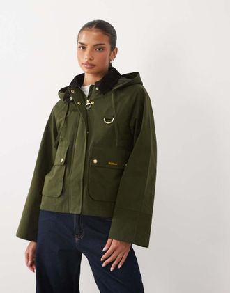 Barbour Terrington wasserabweisende Jacke mit Kapuze in Olivgr&uuml;n