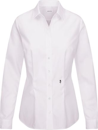 Seidensticker Damen Bluse - Hemdbluse - Kelchkragenbluse - Klassisch - Elegant - B&uuml;gelleicht - Slim Fit - Kurzarm - Uni - 100% Baumwolle