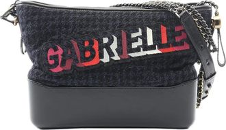 Chanel 2017-2018 Medium Aged Tweed Gabrielle crossbody bag - Blau