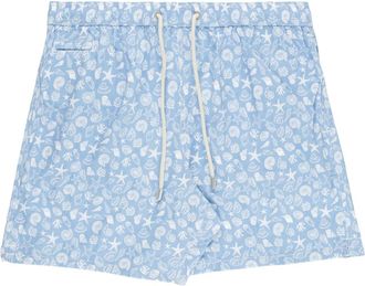 Saint Barth Homme, Maillots de bain, Bleu, Taille: XL Maillot Trunk Water Shell Bleu Clair