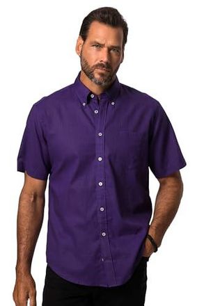 JP1880 Hommes Grandes Tailles L-8XL Chemise en Lin. Manches Courtes et col &agrave; Pointes boutonn&eacute;es. Coupe Modern Fit. Lilas Violet 3XL 782692744-3XL