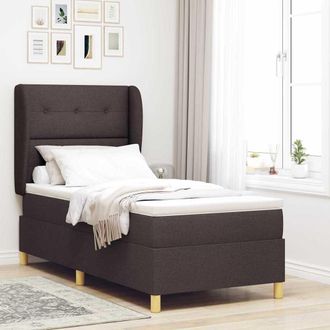 vidaXL Vidaxl - Letto Con Molle E Materasso Grigio Scuro 90x190 Cm Tessuto