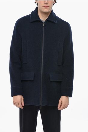 Corneliani CC COLLECTION Wool Blend Full Zip Coat Größe 50