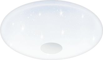 Eglo LED Deckenleuchte Voltago 2, 1 flammige Deckenlampe mit Kristall-Effekt, Fernbedienung, Lichtfarbe (warmweiß - kaltweiß), dimmbar, Wohnzimmerlampe aus