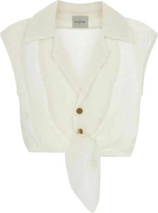 Le Kasha Femme, Blouses et Chemises, Blanc, Taille: 40/42 FR Sanabo Linen Top