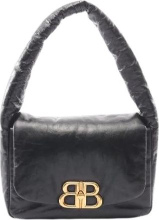 Balenciaga Sac bandouli&egrave;re Monaco Pre-owned en cuir - Femme - Pre-owned - Noir - Taille: ONE Size