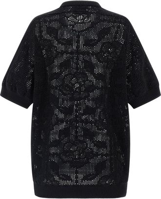 Nude Openwork Cotton Sweater - Black
