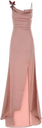Blumarine Femme, Robes, Rose, Taille: 38 FR Robe Longue en Satin Stretch