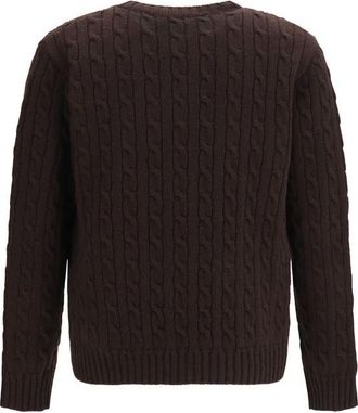 Valentino Garavani Cable-Knit Virgin Wool Cardigan - Brown