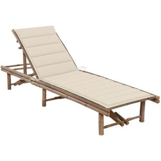 vidaXL Vidaxl - Garten-Sonnenliege mit Auflage Bambus
