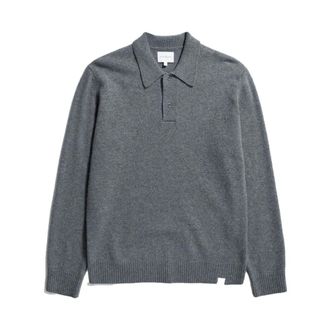 Norse Projects Merinowolle Polo Standard Stil - - Knitwear - Herren - Grau - M