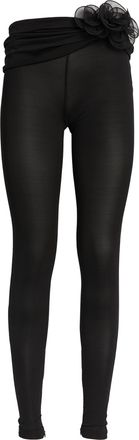 Magda Butrym Floral-Appliqu&eacute;d Silk Georgette-Trimmed Jersey Trousers Size L