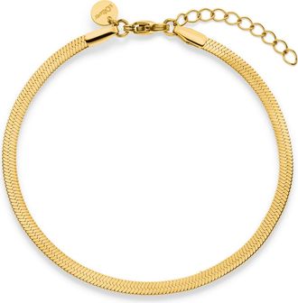 s.Oliver Bracelet - Elegantes Armband aus poliertem Edelstahl - gold - Schlangenkette verstellbar bis 21 cm - wasserfest & hautfreundlich