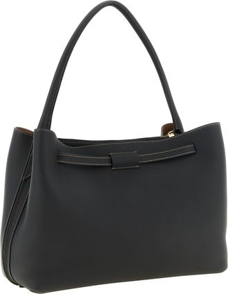 Tod's Womens Black Calfskin Handbag Bag