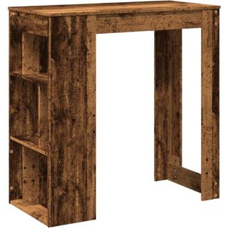 vidaXL Bartisch mit Regal Altholz-Optik 102x50x103,5 cm Holzwerkstoff Vidaxl