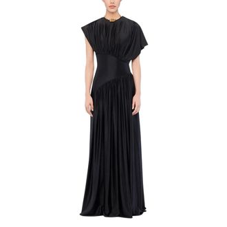 Paco Rabanne Femme, Robes, Noir, Taille: 42 FR Robe Longue Rassembl&eacute;e
