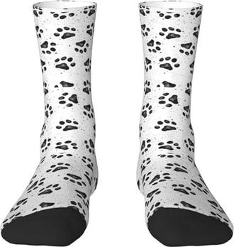 Generic Excellente Chaussettes Sport Motif Imprimé Pattes De Chien Socquettes De Sport Renforcées Chaussettes De Sports Pour Femme Marche Yoga 40Cm
